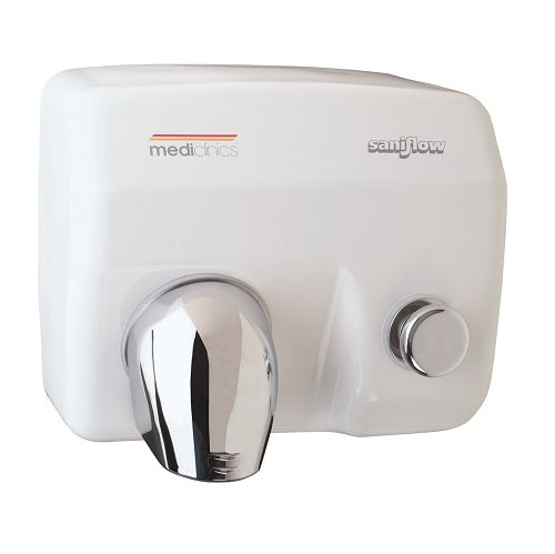 Saniflow® E88-UL Push-Button White Steel Hand Dryer | Allied Hand Dryer